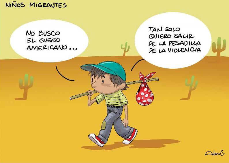 El Niño Migrante: I'm escaping the nightmare of violence (toon) - POCHO