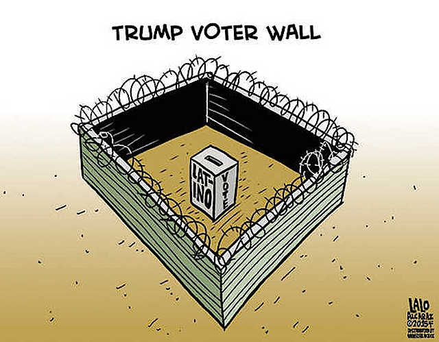 Donald Trump builds a wall (toon) - POCHO