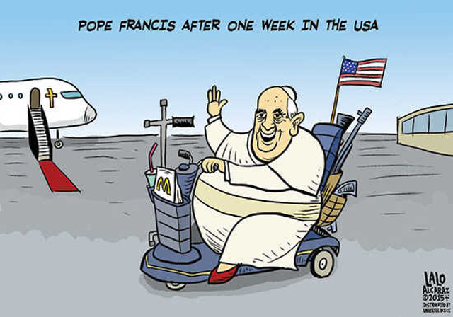 Did Pope Francis' visit change the U.S.A. or vice versa? (toon) - POCHO