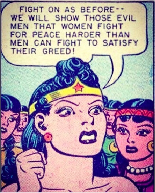 Wonder Woman: 'We fight for peace, men fight for greed' (toon) - POCHO