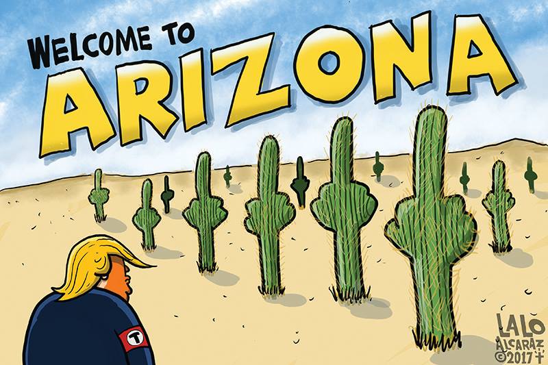 Welcome to Arizona, Donald Trump (toon) - POCHO
