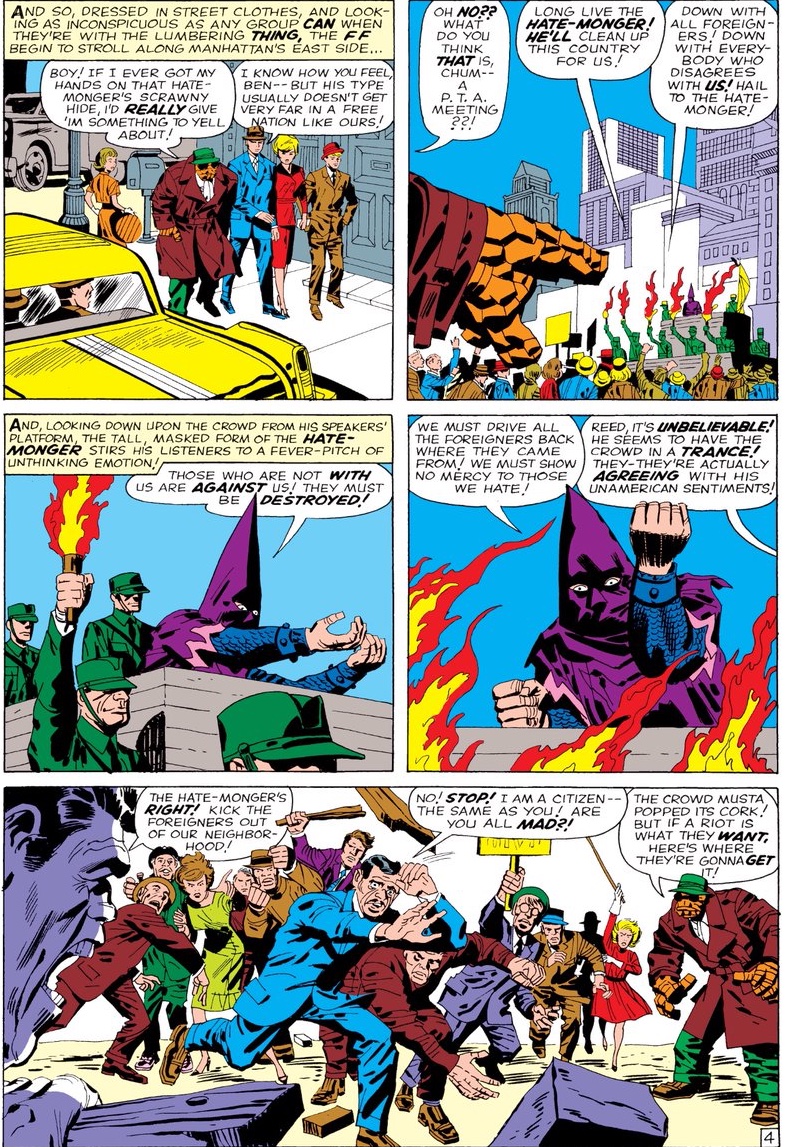 In 1963, the Fantastic Four fought THE HATE-MONGER (toons) : POCHO
